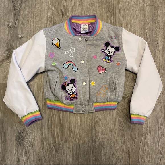 Disney | Jackets & Coats | Disney Mickey And Minnie Mouse Cutie Varsity ...
